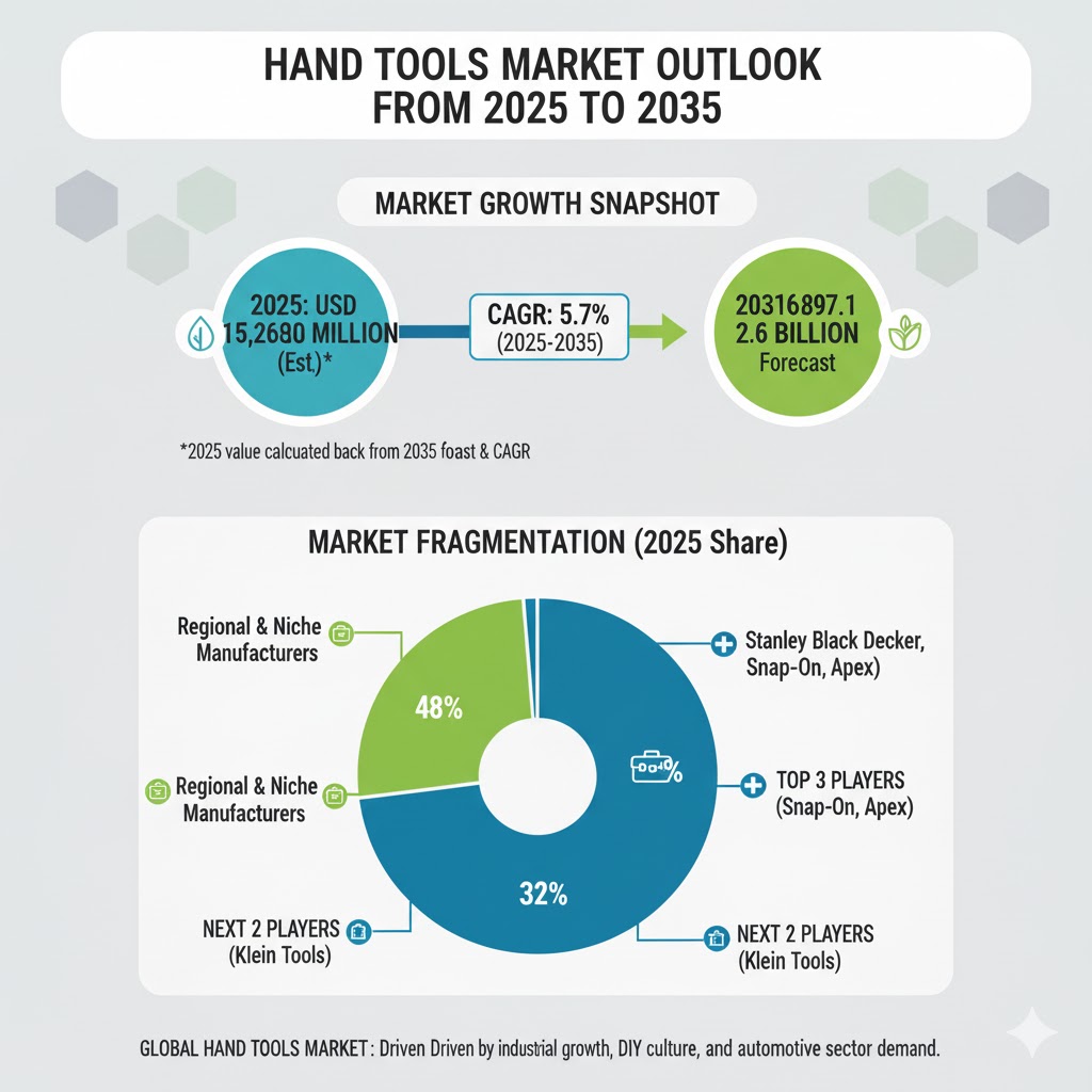 Hand Tools Market to Reach USD 26,897.1 million by 2035 Driven by DIY Culture and Smart Tool ...