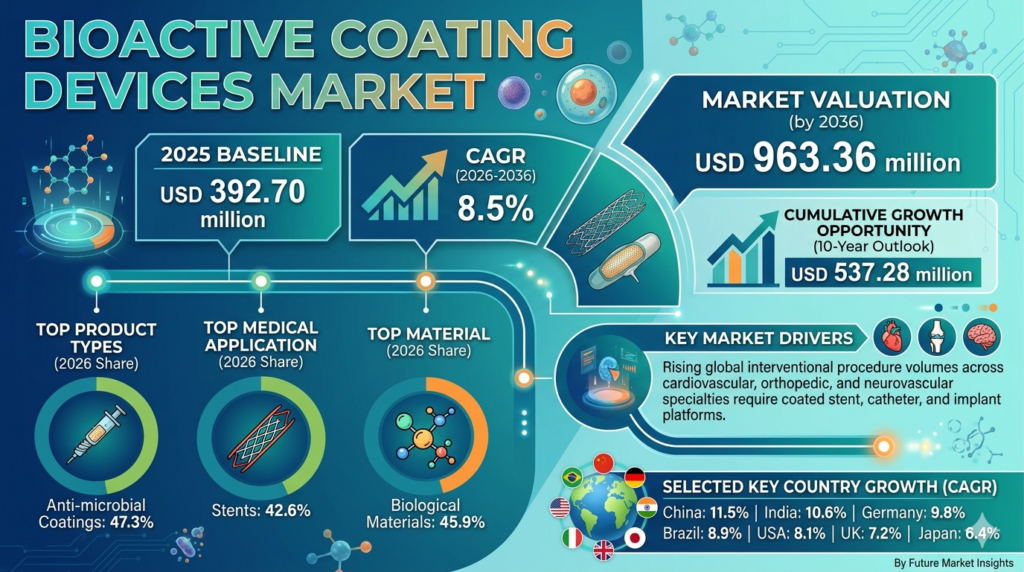 Bioactive Coating Devices Market to Reach USD 963.36 Million by 2036 ...